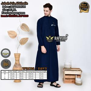 Jual JUBAH GAMIS PRIA MODEL AL-KAHFIE ORIGINAL RAFVERO WARNA BIRU NAVY ...