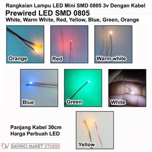 Jual Rangkaian Lampu LED Mini SMD 0805 3v Dengan Kabel untuk maket ama ...