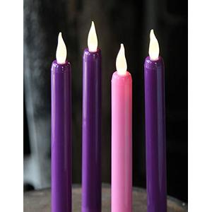 Promo Flameless Advent Candle Set 4-Piece LED Advent Taper Candles ...