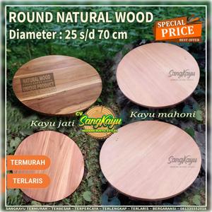 Jual Papan kayu bulat 55 cm round wood board daun meja nampan tatakan ...