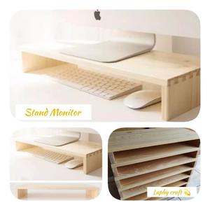Jual Meja monitor/Stand monitor Alas kayu duduk komputer tio - Jakarta ...