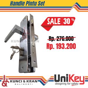 Jual Handle Pintu Lengkap Unikey Uk 1535 Sn/Cp Gagang Pintu Rumah - Kab ...