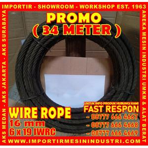 Jual Kawat Seling PROMO 34 Meter Wire Rope 16 mm (6 x 19 IWRC ...