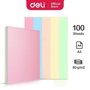 Jual Deli 7788 Color Copy Paper Set 100 Lembar Kertas Hvs Warna Pastel ...