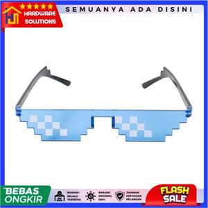 Jual Kacamata Model Pixel Minecraft Mosaics Thug Life - W0124 - Hitam ...