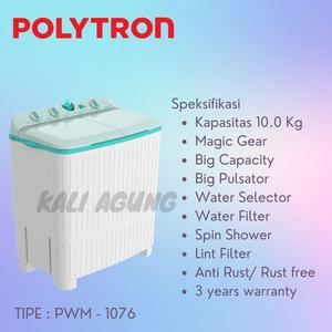Jual MESIN CUCI POLYTRON 2 TABUNG - 10 KG - PWM 1076 - Kota Serang ...
