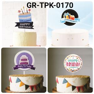 Jual GR-TPK-0170 Cake topper kertas hiasan kue tulisan happy birthday ...
