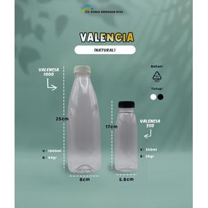 Jual Botol Valencia 1000 ml - 1 pcs - Botol Jus - Kopi - Susu - Hitam ...