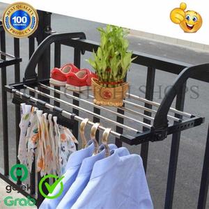 Jual RAK HANGER GANTUNGAN BAJU JEMURAN PAKAIAN HANDUK BALKON PORTABLE ...