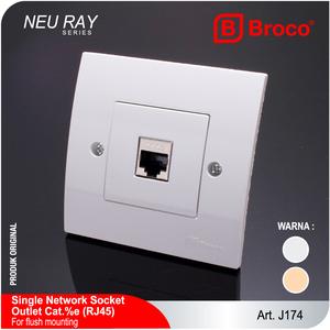 Jual BROCO Stop Kontak Data LAN RJ45 Internet, Single Network Socket ...