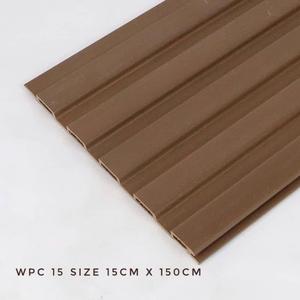 Jual WPC15 150x15cm WALLPANEL Wall Panel WPC PVC kayu wood fluted panel - W15 Wallnut - Jakarta ...