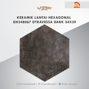 Jual KERAMIK LANTAI ROMAN HEXAGONAL GH348067 DTRAVESSA DARK 34X39 - Kab ...