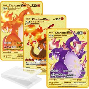Jual Charizard Vmax Metal Gold Plated Card, Charizard Vmax DX GX - Kab ...