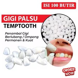 Jual PENAMBAL GIGI BERLUBANG 100 BUTIR / TEMPTOOTH / GIGI PALSU / LEM ...