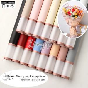 Jual 5 Lembar - TRANSLUCENT SPACE GOLD EDGE - FLOWER WRAPPING ...