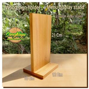 Jual Wood sign hanging 12x21cm stand menu display sign menu kayu - Kota ...