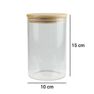 Jual Toples Kaca Tutup Kayu Kedap Udara Borosilicate Glass Storage Jar ...