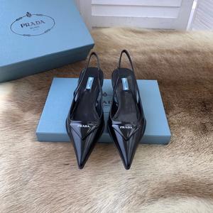 Jual ORIGINAL 2022 NEW PRADA SEPATU SANDAL LOW BLOCK HEELS POINTED TOE ...