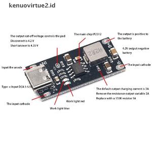 Jual Ken Modul Charger Baterai Lithium Li-ion 18650 USB Tipe-C 5V 3A 3 ...