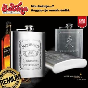 Jual Botol Minuman Vintage Jadul Klasik Model Eropa Stainless Steel 7Oz ...
