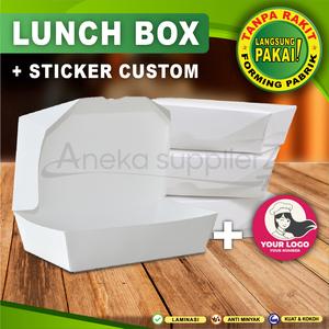 Jual Paket Combo LUNCH BOX PAPER + Stiker Logo Custom - Small Coklat ...