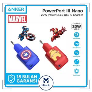 Jual Wall Charger Anker x Marvel PowerPort III Nano 20W A2633 Special ...