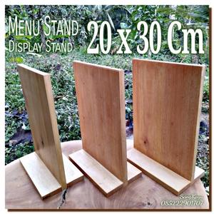 Jual Menu stand 20x30Cm A4 Display sign stand holder daftar menu kayu ...