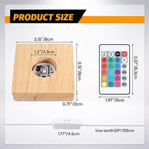 Promo Square Wooden Led Display Base Wood Lighted Display Lamp(6 Pieces ...