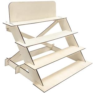 Promo Wooden Retail Table Display Stand, Portable 4 Tier Straight Cicil ...