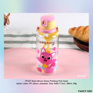 Jual KOREA BOTOL MINUM STRAW PINKFONG PINK HEART PF247 - NONDEFECT ...