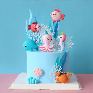 Jual Topper Kue Ulang Tahun Anak Desain Hewan Ikan merma!d Bawah Laut ...