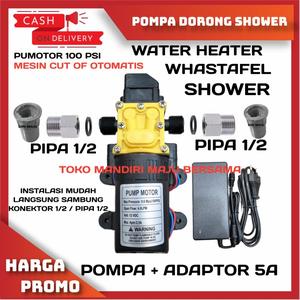 Jual PAKET POMPA DORONG WASTAFEL / WATER HEATER / SHOWER / POMPA DC 12V ...