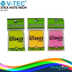 Jual MEMO STICK NOTE STICKY NOTES NEON V-TEC 7651 3X2 INCH - Orange ...