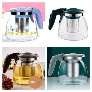 Jual MINISO Teko Kaca 900ml Glass Teapot Infuser Ketel Teh Aman Tea Pot ...