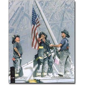 Promo New York Firefighters Raising Flag 9/11 NYC 8x10 Silver Halide ...