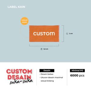 Promo Label Woven Kain Rajut Custom Design Nama Brand Logo Merek CST ...