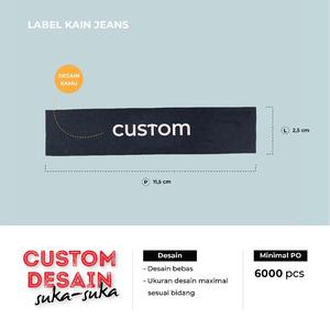 Promo Label Woven Kain Rajut Custom Design Nama Brand Logo Merek CST ...