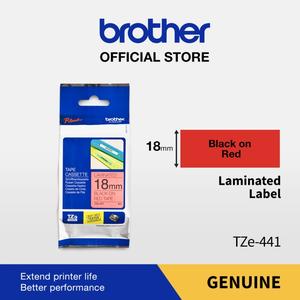 Jual Brother Label Tape TZe-441 18mm x 8m Laminated Black on Red TZe441 ...