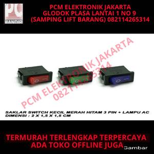 Jual Saklar Switch Kecil Merah Hitam 3 Pin + Lampu AC rocket switch ...