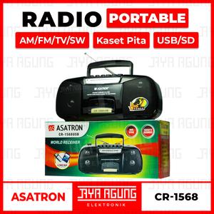 Promo Radio Jadul Kaset Pita Tape ASATRON CR 1568 1569 USB SD MP3 ...