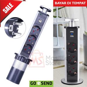 Jual Stop Kontak Cabang Colokan Listrik Tanam Meja 3 Soket EU 2 Port ...