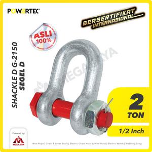 Jual Shackle D G2150 2 Ton - 1/2" POWERTEC Segel Dee Bolt Type ...