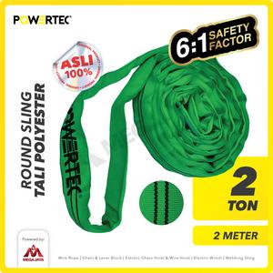 Jual Round Sling / Roundsling 2 Ton x 2 Meter POWERTEC Double Jacket ...