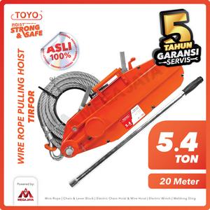 Promo Wire Rope Pulling Hoist / Tirfor TOYO 5.4 Ton x 20 Meter Cicil 0% ...