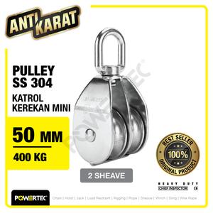 Promo Small Pulley SS 304 Katrol Kerekan 50mm - 2 Sheave Stainless POWERTEC - Jakarta Pusat ...