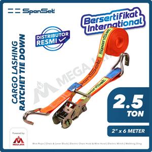 Promo Ratchet Tie Down Cargo Lashing Belt 2" x 6M Pengikat Barang ...
