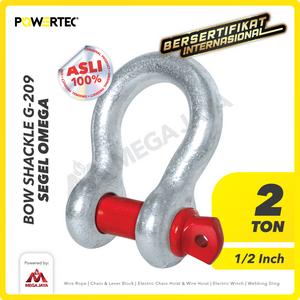 Promo Bow Shackle Omega G209 2 Ton - 1/2" POWERTEC Segel Screw Pin ...
