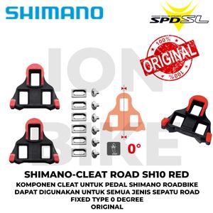 Jual Cleat Shimano Roadbike SH10 Red Road Bike SH 10 Red Original ...