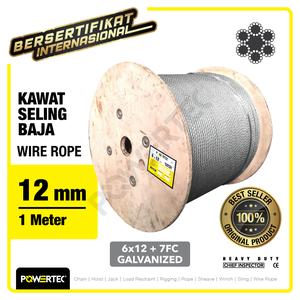 Promo Wire Rope / Kawat Seling Baja 6x12 7FC 12mm Galv POWERTEC - 1 Meter - Jakarta Pusat ...