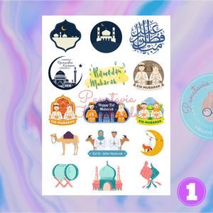 Jual JN957 Stiker Lucu Tema Ramadhan Idul Fitri Adha Puasa Tahan Air ...